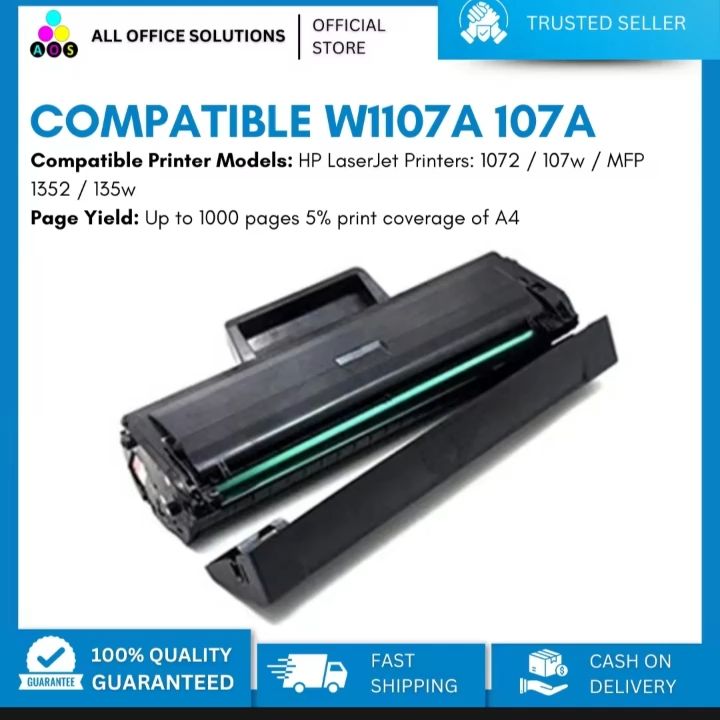AOS 107A W1107A Compatible Black Toner Cartridge for HP 1072/107w/MFP ...