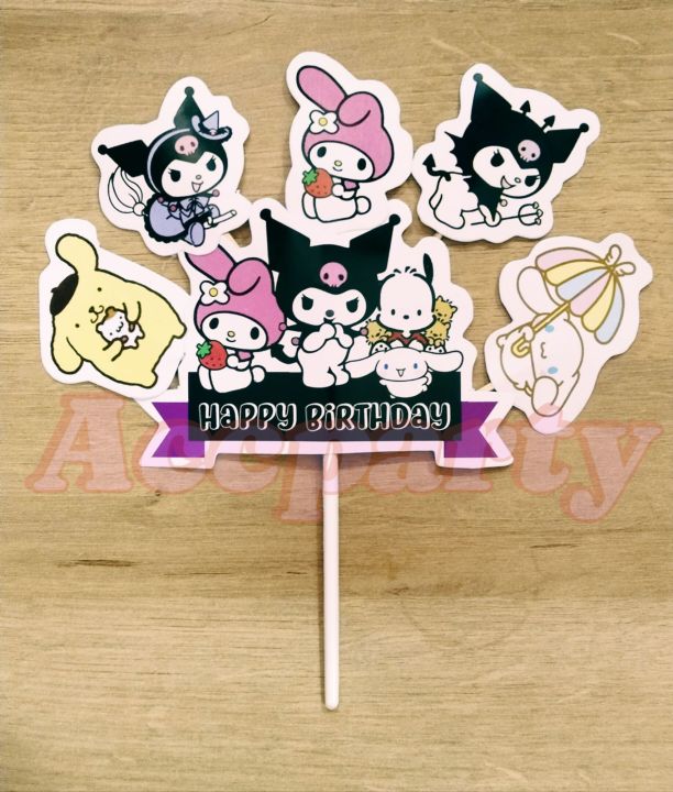 Cake topper Kuromi / HBD Tusuk Kuromi / Tusukan Kue Kuromi | Lazada ...