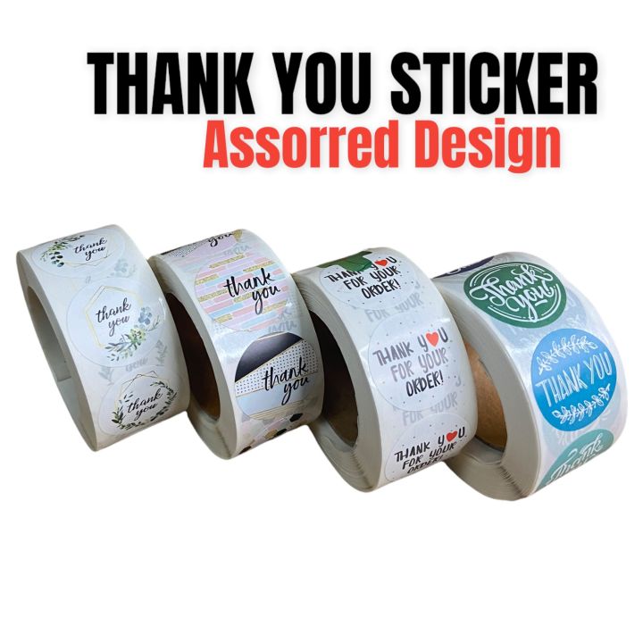 Thank You Stickers(4Designs)High Quality X Sold per Roll | Lazada PH