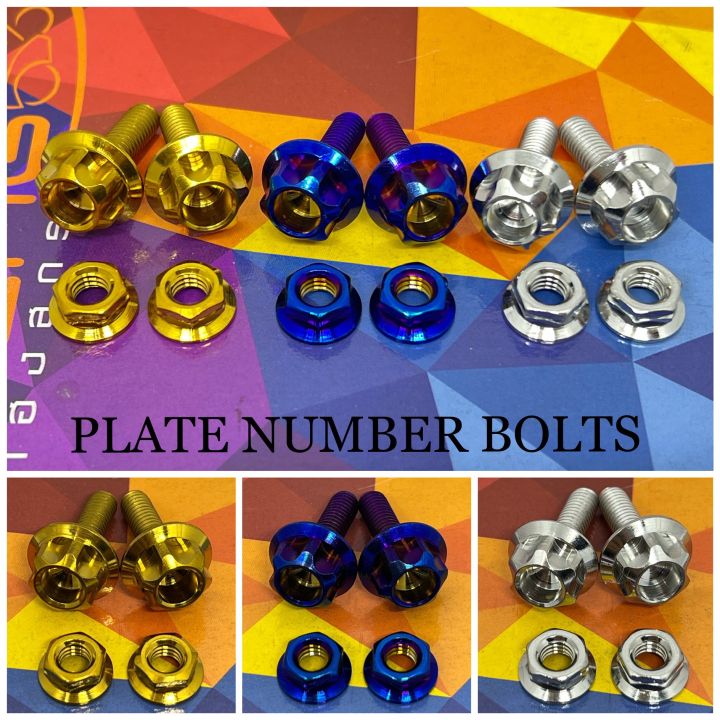 Plate number bolts CNC Design (Sold as Pair) | Lazada PH