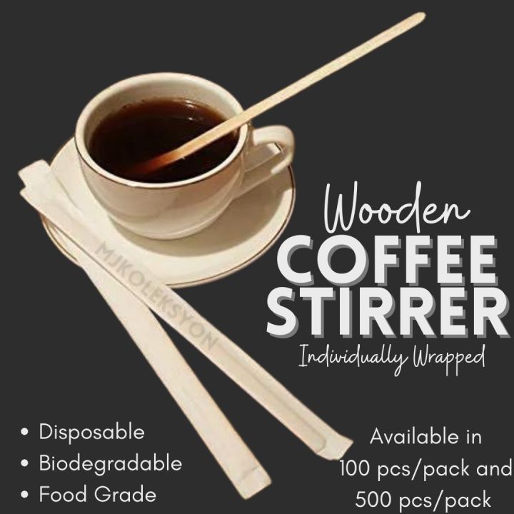 100pcs Wooden Coffee Stirrer Individually Wrapped | Lazada PH