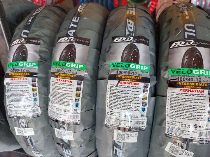 Ban Fdr Velogrip 100/90-12 Tubless Ban Luar Fdr Ring 12 Ban Luar Scoopy ...