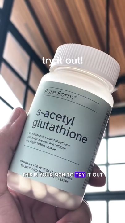 Pure Form S-Acetyl Glutathione Hyaluronic Acid Collagen 90 Capsules ...