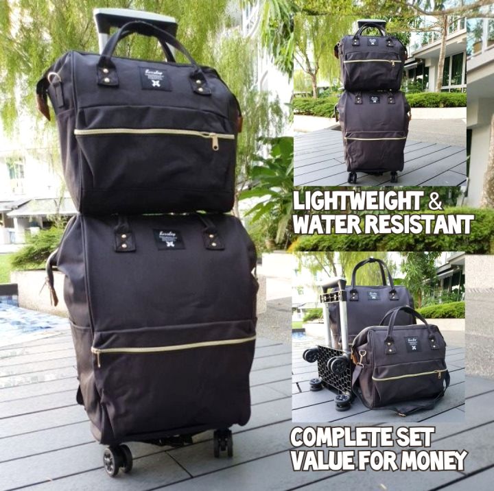 Two-Piece Set 4-Wheel Trolley Backpack (SG Seller) | Lazada Singapore