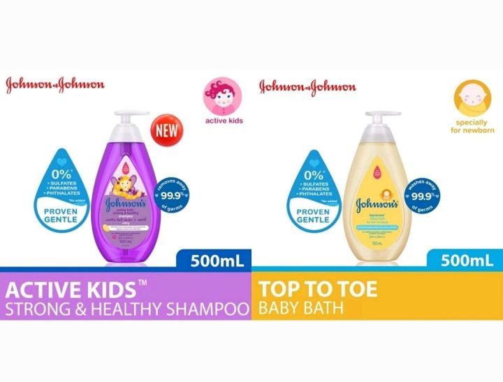 Johnson's Active Kids Strong & Healthy Shampoo/ Head-To-Toe Gentle Baby ...