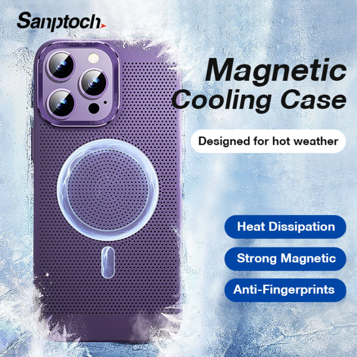 Sanptoch For Magsafe Cooling Phone Case For iPhone 14 13 12 Pro Max ...