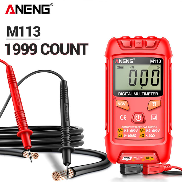 Aneng M113 1999จำนวนมินิมัลติมิเตอร์ดิจิตอลอัจฉริยะ ac/dc มิเตอร์วัดกระแสไฟโอห์ม NCV เครื่องมือ ...