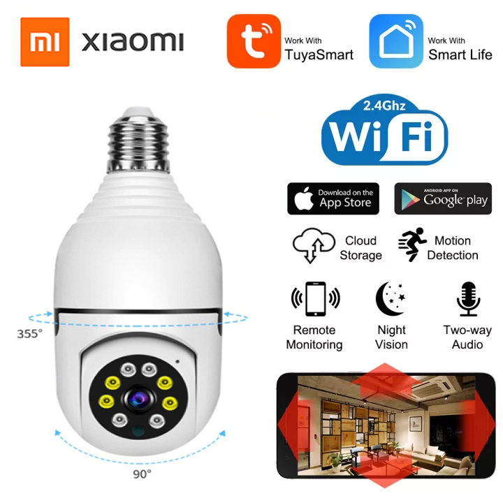 Xiaomi Tuya CCTV Camera 2K PTZ Control Wifi Connect to Cellphon ...