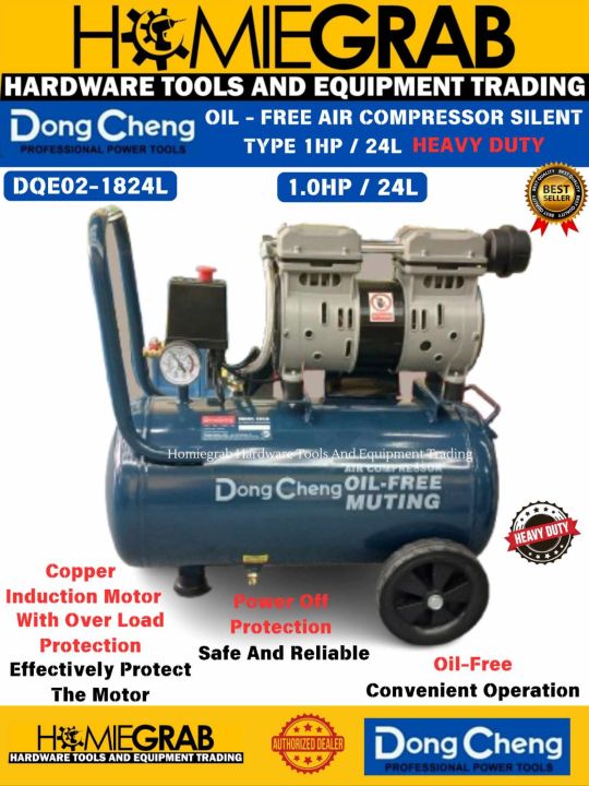 DONG CHENG OIL-FREE AIR COMPRESSOR / SILENT TYPE AIR COMPRESSOR 1HP 24L ...