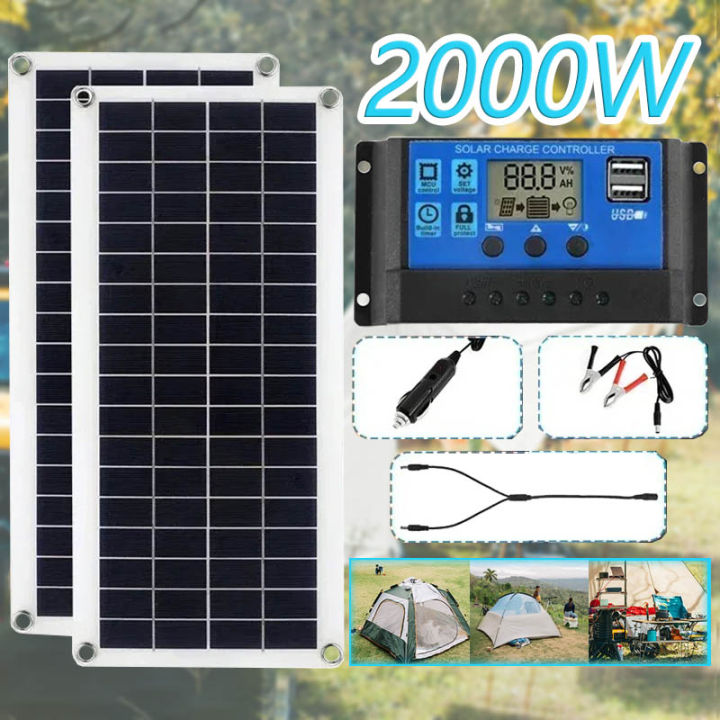 Solar Kit 1000W Solar Panel 12V 10A-100A Controller Solar Panel RV Cell ...