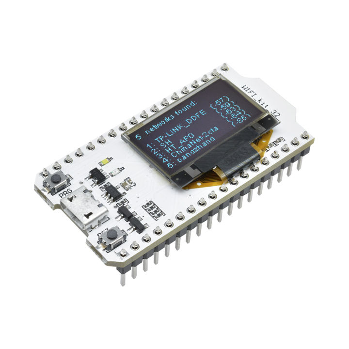 ESP32 0.96นิ้วสีฟ้า OLED ดิจิตอลบลูทูธ WiFi Kit 32โมดูล CP2102บอร์ด ...
