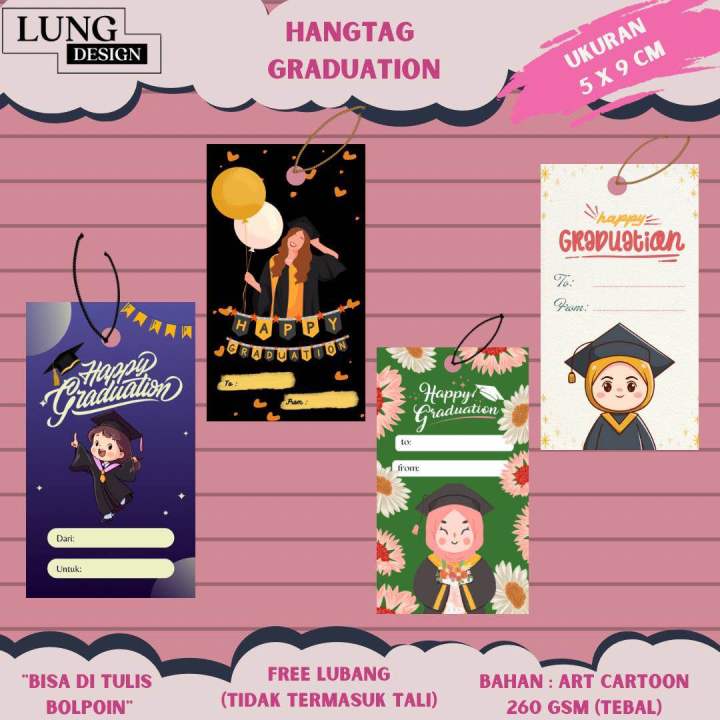 Hangtag Happy Graduation / Hang Tag Wisuda Karakter Kartun Berkualitas ...