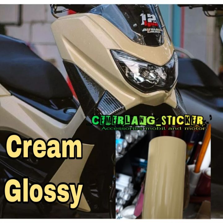 STICKER SKOTLET MOTOR CREAM GLOSSY / STIKER WARNA CREAM | Lazada Indonesia