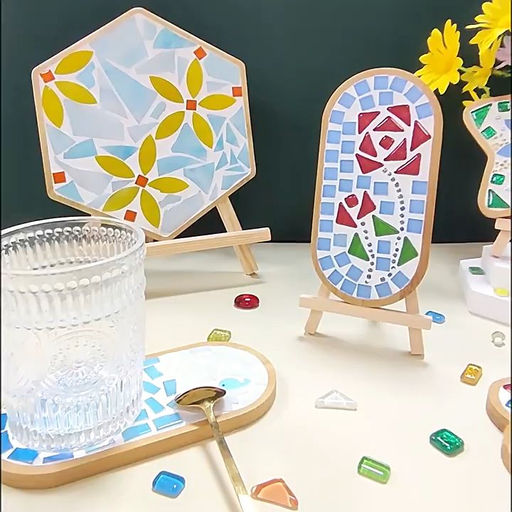 🔥HOT🔥 【Fast Delivery】DIY Puzzle Coaster Kit Creative Handmade Craft for ...
