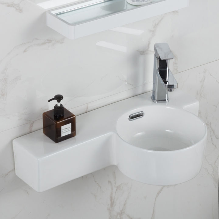 New Small Apartment P-Type Wash Basin Narrow Edge Washbasin Bathroom ...