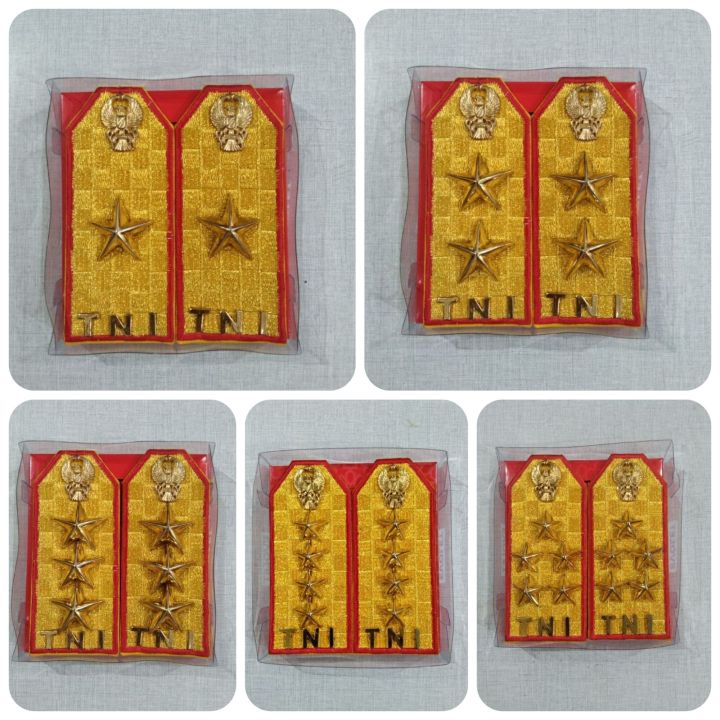 PANGKAT PDU TNI AD BINTANG 1 2 3 4 5 LIS MERAH | Lazada Indonesia