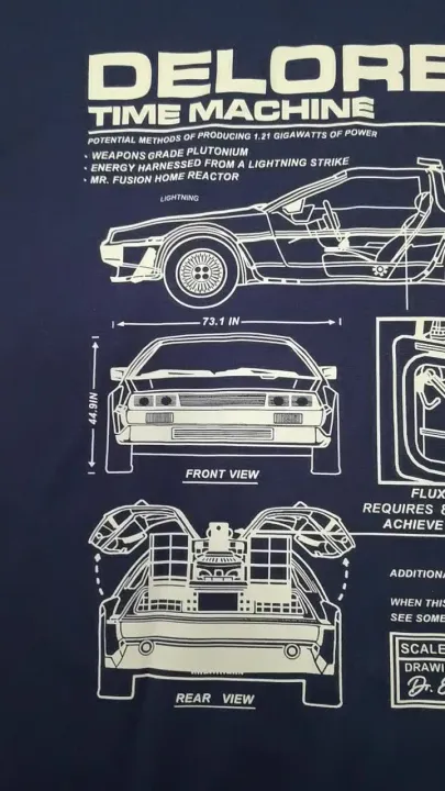 2025 เสื้อยืดพิมพ์ลาย Back To The Future Delorean Schematic สำหรับ ...