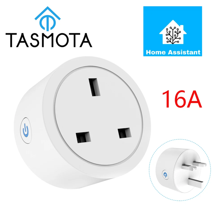 Pre Flashed TASMOTA UK Plug WIFI 16A Adapter Smart Socket Outlet with ...