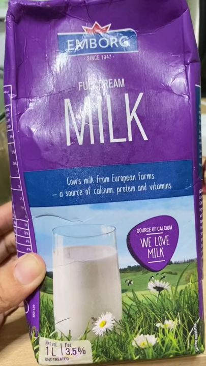 Emborg Full Cream Dairy Milk 1L X12 Pack Whole Case - Creamy ...