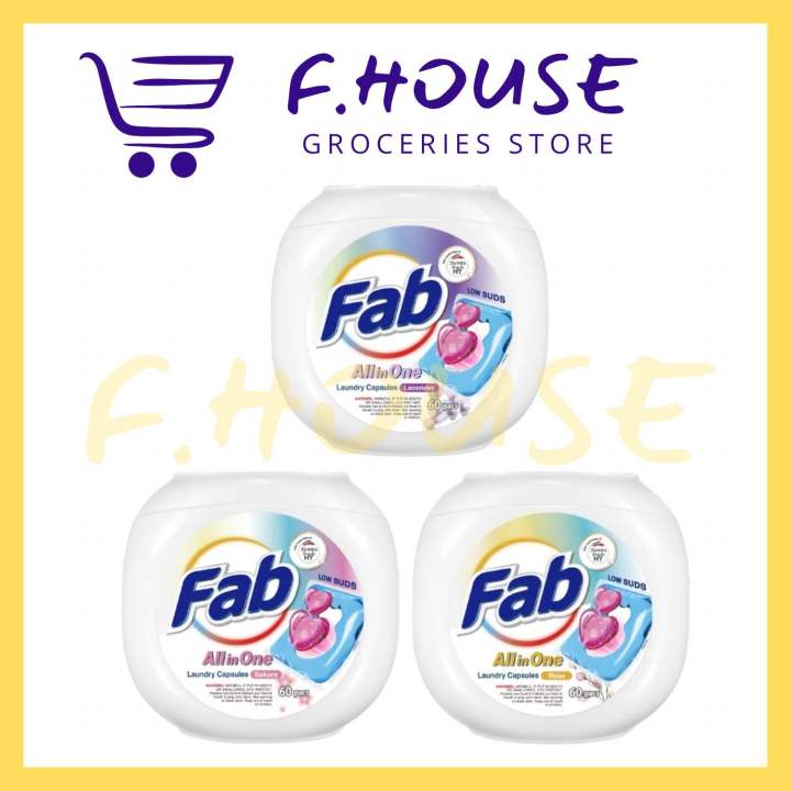 Fab All in One LOW SUDS Laundry Capsules (10ml x 60pcs) | Lazada