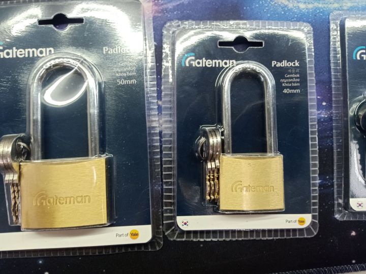 YALE GATEMAN BRASS BODY PADLOCK LONG SHACKLE AND SHORT SHACKLE HARDENED ...