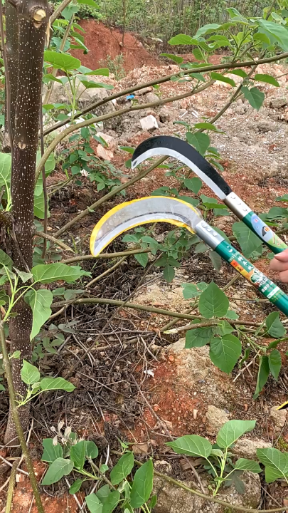 80CM Multipurpose Long Handle Sickle Durable High-Manganese Steel Grass ...