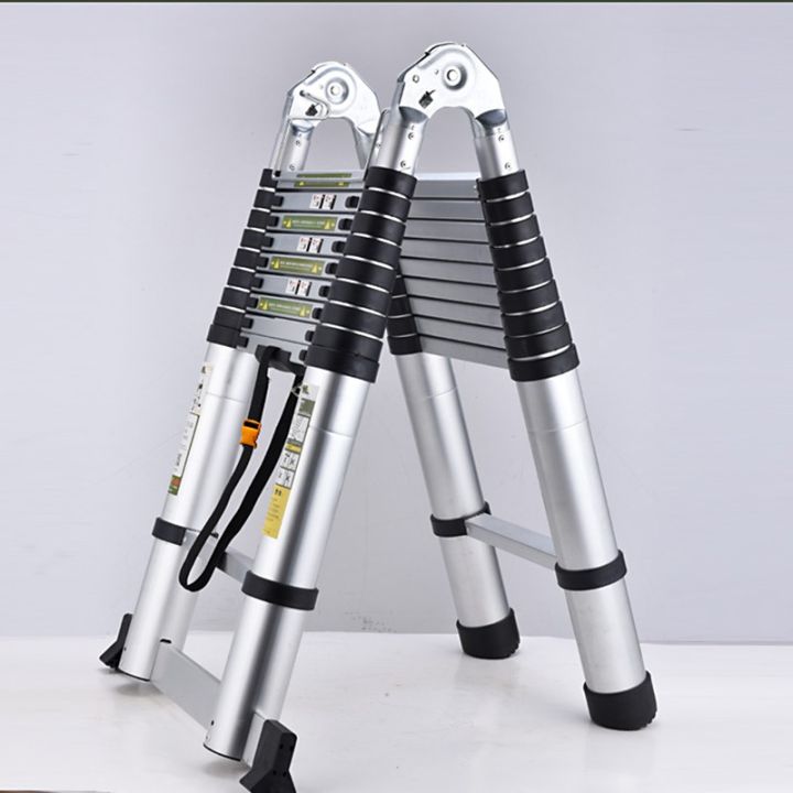 4 Meter Retractable Aluminum Ladder Thickened Safety Portable Straight ...