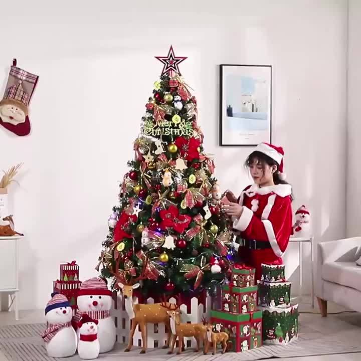 PVC Christmas Trees Artificial Green Tree Decorations DIY Metal Stand ...