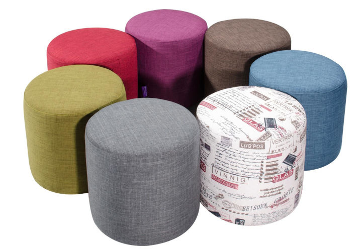 Ottoman round stool chair (fully made of sturdy wood inside) | Lazada PH