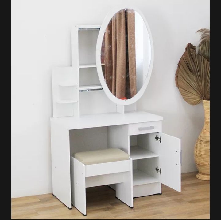 Meja Rias kaca sliding warna putih Meja make up modern - Via Instant ...