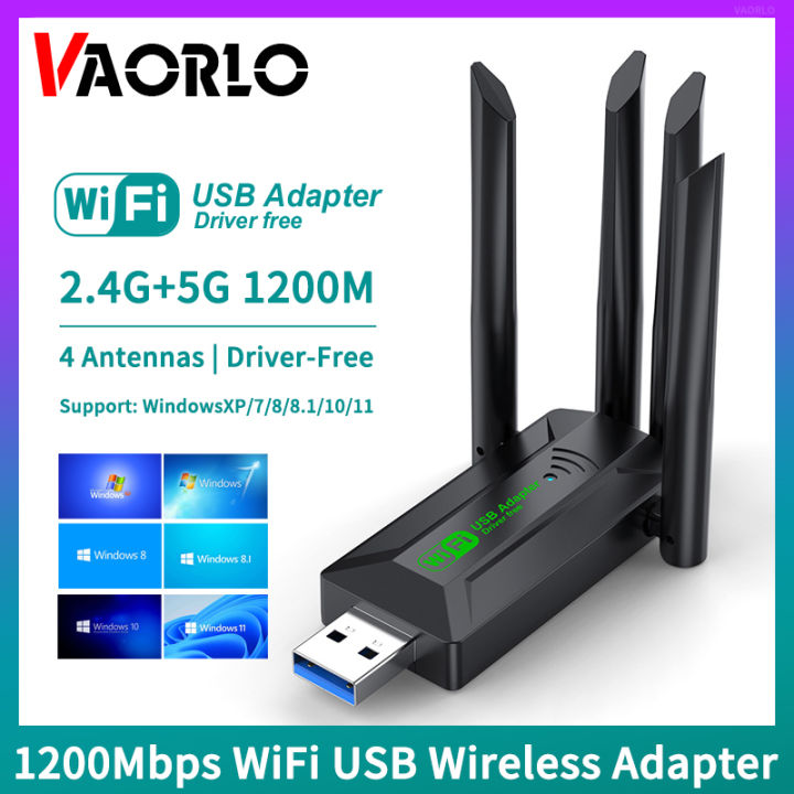 DISOUR 1200Mbps WiFi USB Adapter Dual Band 2.4G+5Ghz Wi-Fi Dongle 802 ...