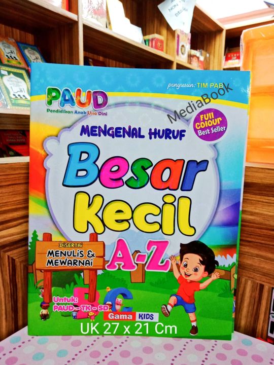 Buku Anak TK Paud Mengenal Huruf Besar Kecil A - Z Menulis Mewarnai ...