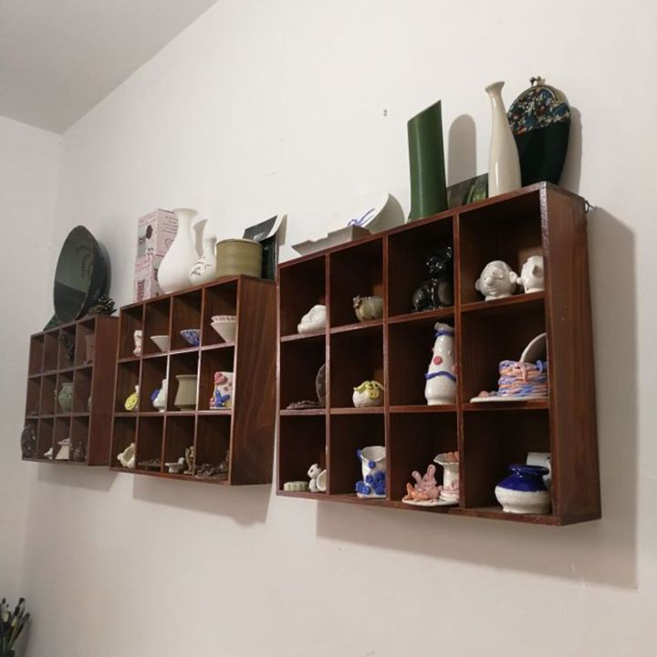 Tea Ceremony Solid Wood Shelf Desktop Cup Storage Wooden Grid Tea Set ...