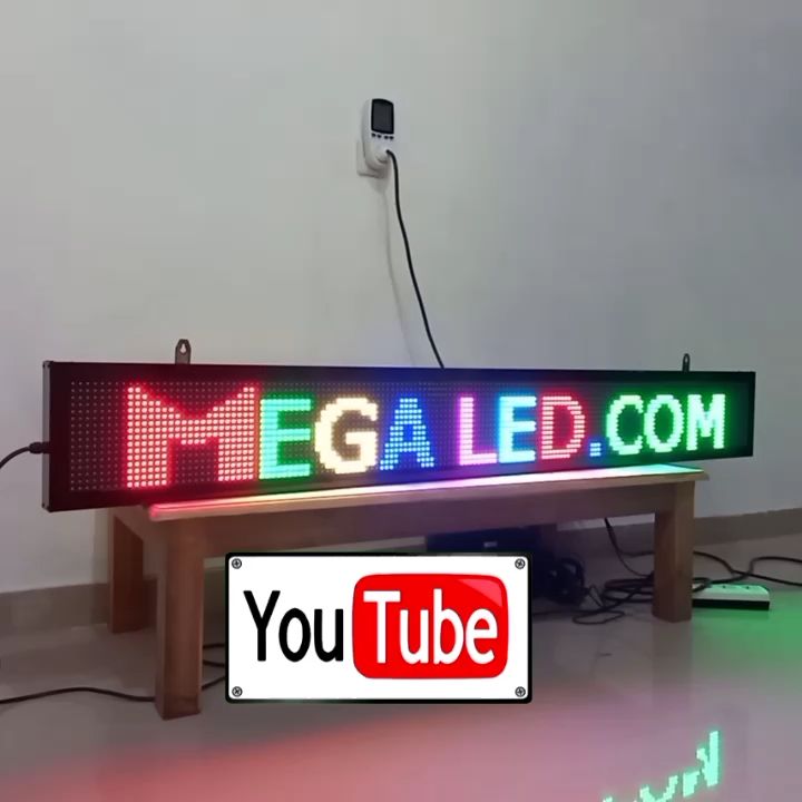 running text 160x20cm outdoor full colour RGB lampu papan nama led ...