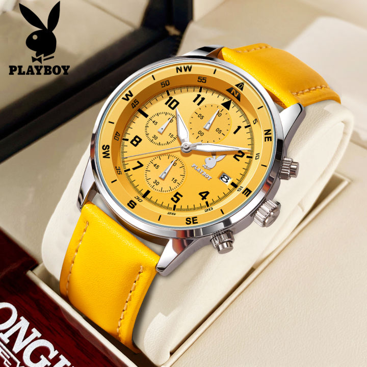 PLAYBOY Watch For Men Original Waterproof 2024 New Sale Genuine Quartz ...