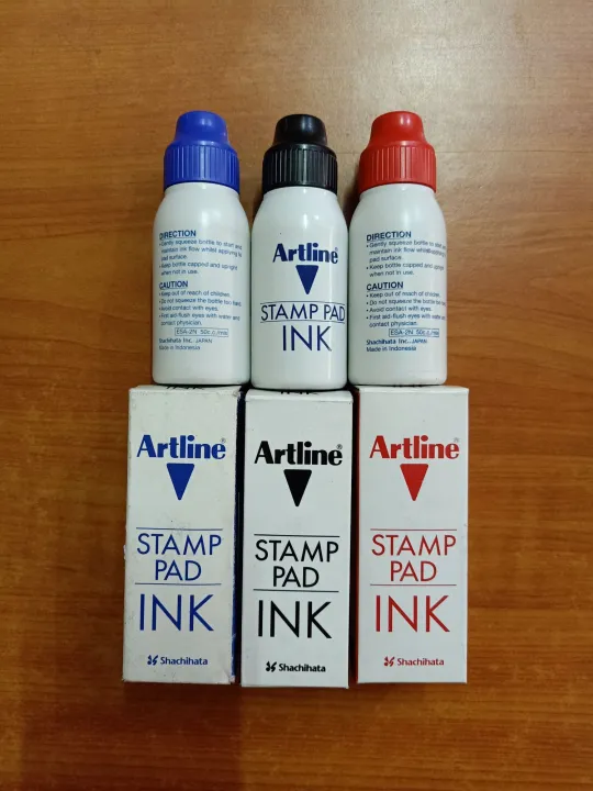ARTLINE TINTA STEMPEL STAMP PAD INK 50CC TINTA ISI ULANG BAK ARTLINE ...