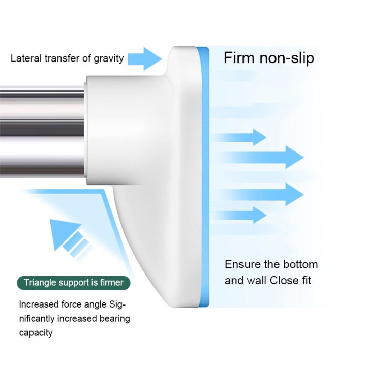 Telescopic Clothing Rod Punch-free Adjustable Shower Curtain Rods And ...