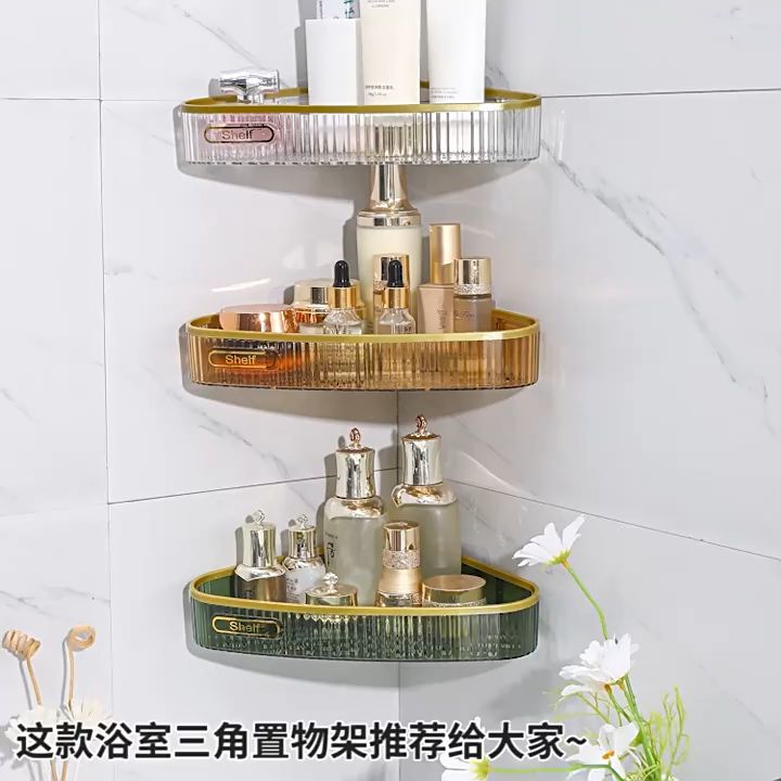 Bathroom Shelf Toilet Shampoo Holder Shower Shelves Wall Mount Kitchen ...