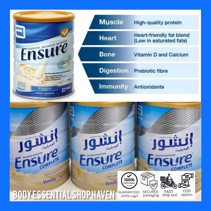Ensure Complete Nutrional Powdered Milk Vanilla( 850grams / Exp. Oct ...