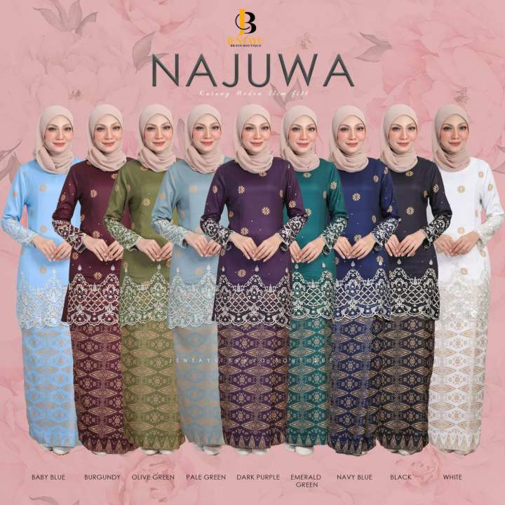 BAJU RAYA 2024 KURUNG NAJWA SONGKET | Lazada