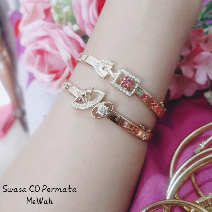 SWASA Gelang Permata Anggun Persis Emas Asli Cantik dan Awet | Lazada ...