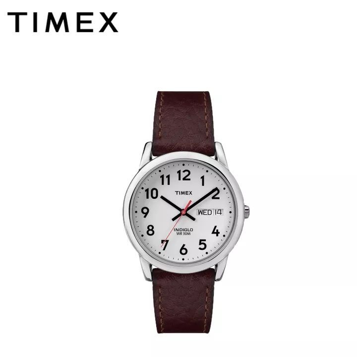Timex Easy Reader Brown Leather Analog Quartz Watch For Men T20041 ...