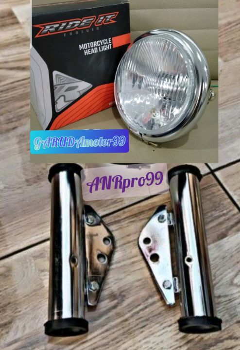 REFLEKTOR LAMPU DEPAN HD AUTOPAL PESEK 5,7 INC BOLAM LED SET BREKET ...
