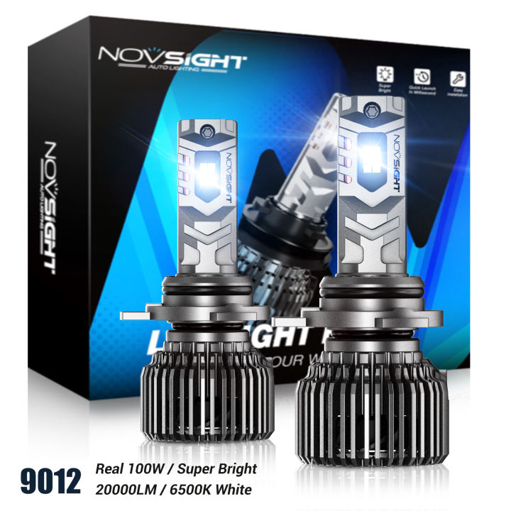 Novsight N75 LED Lights for Car 9012 HIR2 LED Headlight Bulb Kit High ...