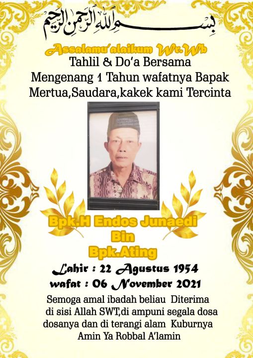 Stiker kartu ucapan tahlil meninggal isi 50 pcs Free design bahan ...