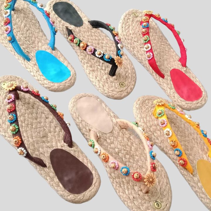 Espadrille tsinelas Dina Abaca Beaded for women | Lazada PH
