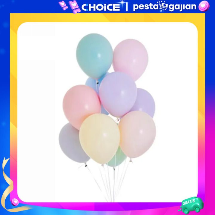 Balon Pastel 5 inch 1 pack isi 100 pcs | Balon pesta tebal | Balon ...