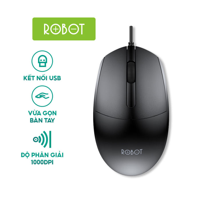 [Bảo Hành 12 Tháng] Chuột Máy Tính Có Dây ROBOT M120/M102 (Đen) - Đầu ...