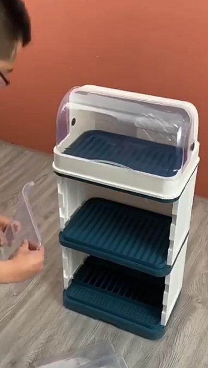 Dish Drying Rack with Lid Kitchen Dish Rack with Drainer cabinet ...