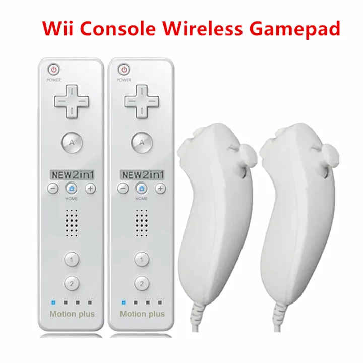 1 pair with Nunchuck Controller Set Motion Plus Remote Controller Wii ...